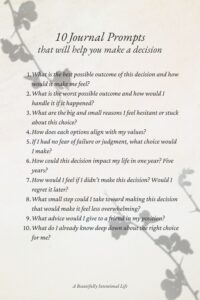 10 journal prompts that will help you make a decision - A Beautifully ...